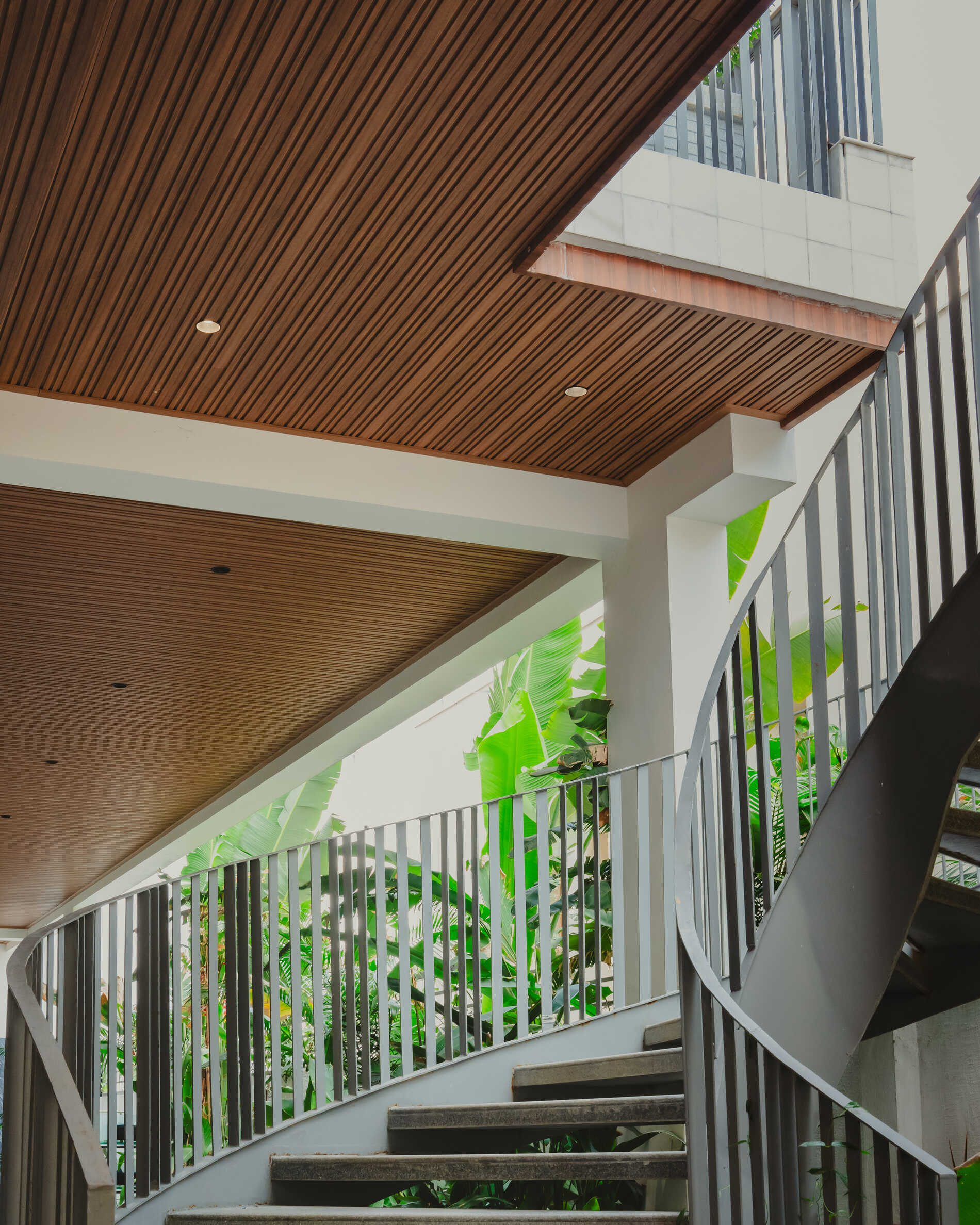 AGT 114 Teak profiles installed on the ceiling